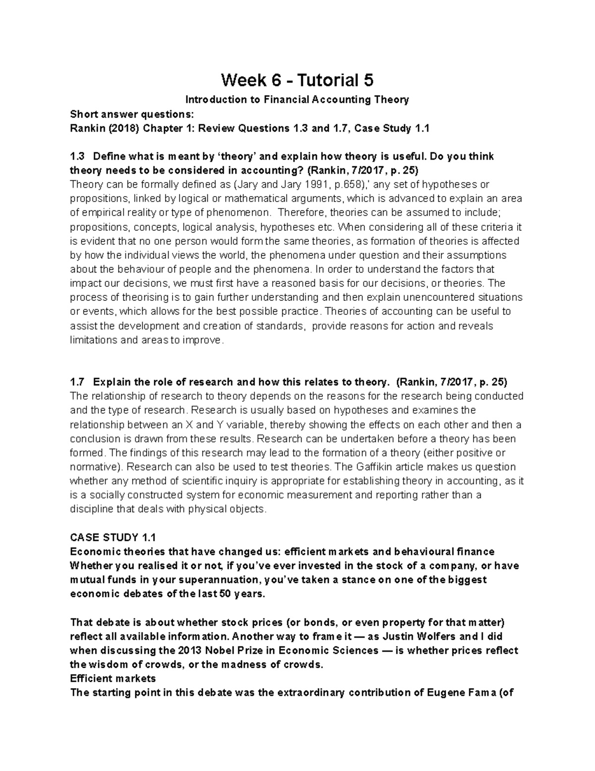 Week 6 - Tutorial 5 - Homework questions and answers. - Week 6 ...