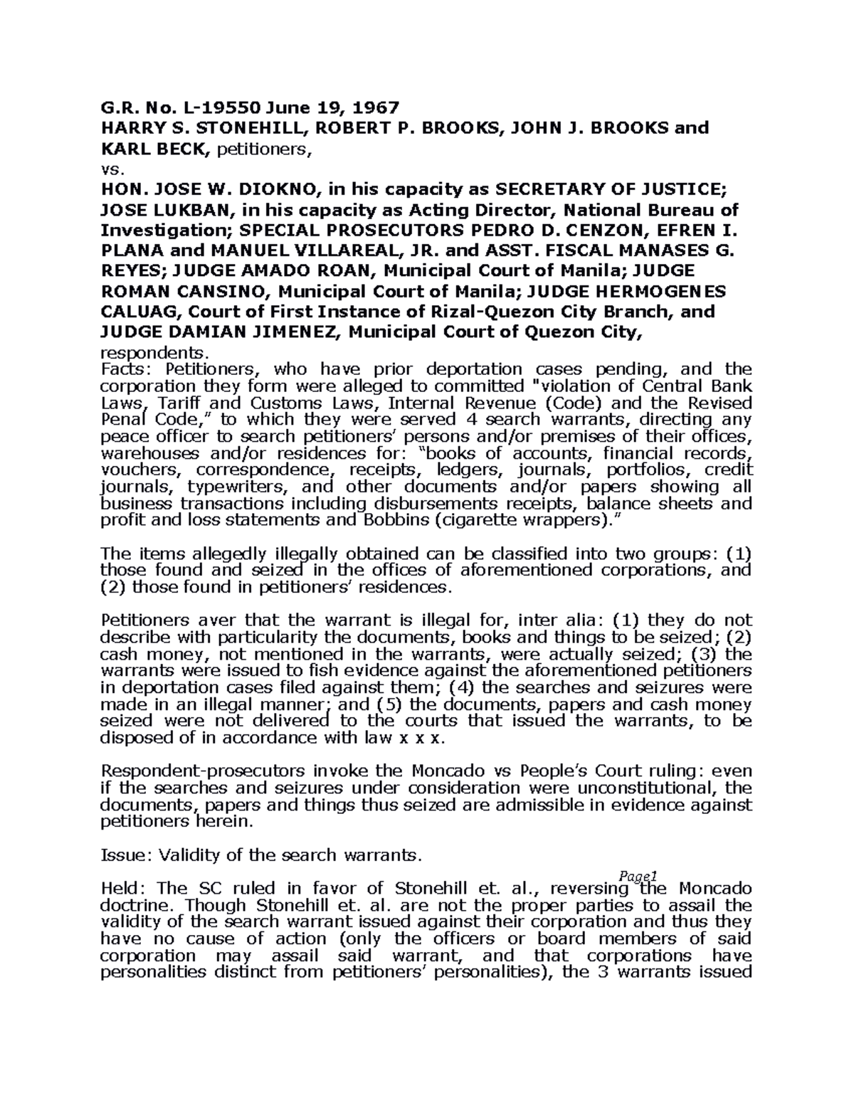 82137878 Case Digest Stone Hill vs Diokno - G. No. L-19550 June 19 ...