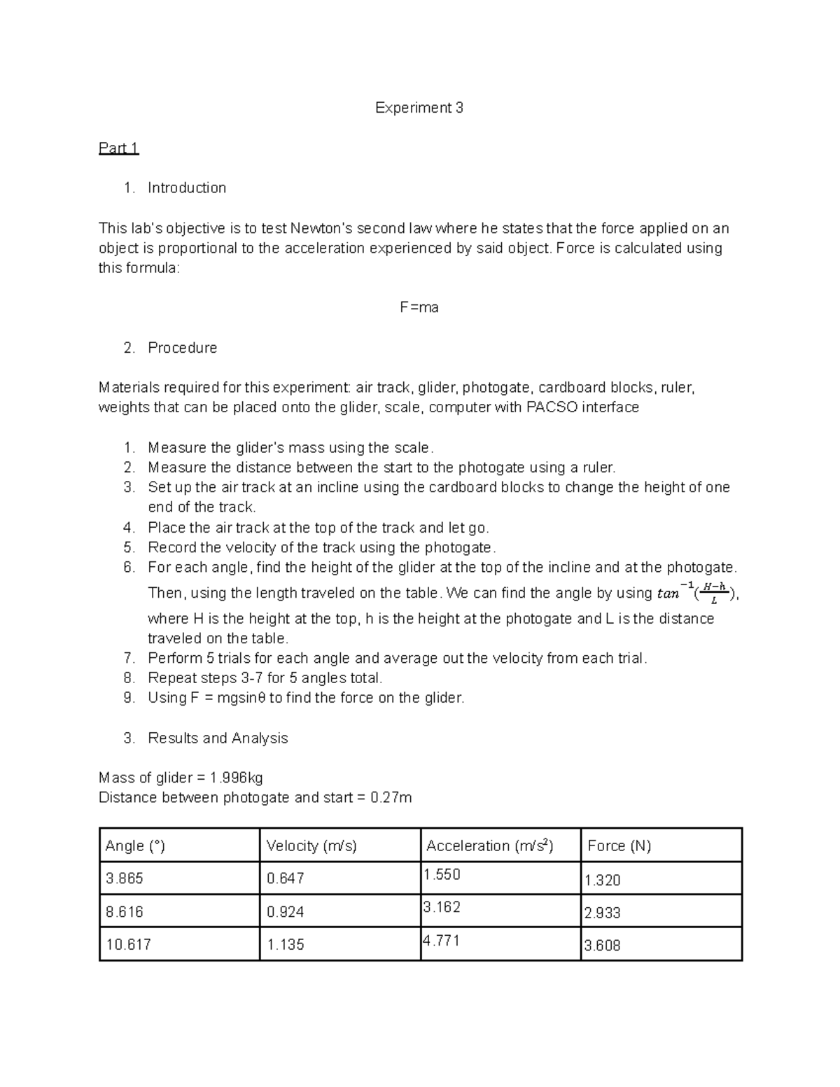 Experiment 3 - sssssss - Experiment 3 Part 1 Introduction This lab’s ...
