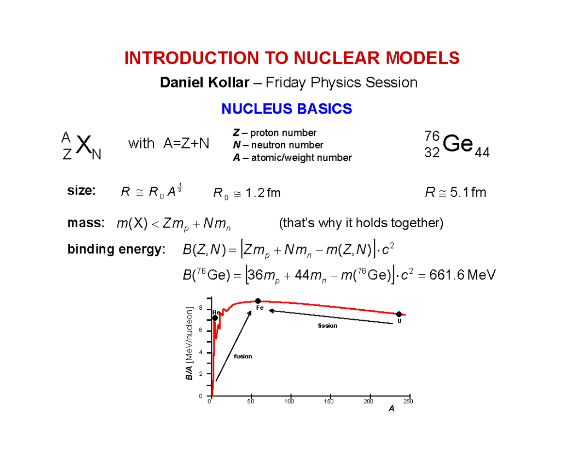 Nucl - Notes of atomic and molecular physics - INTRODUCTION TO NUCLEAR ...