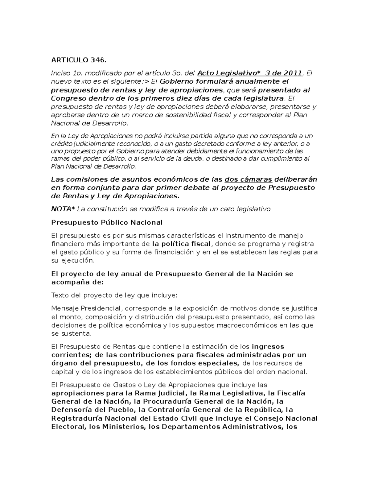 Articulo 346-347 - ARTICULO 346. Inciso 1o. modificado por el artículo ...