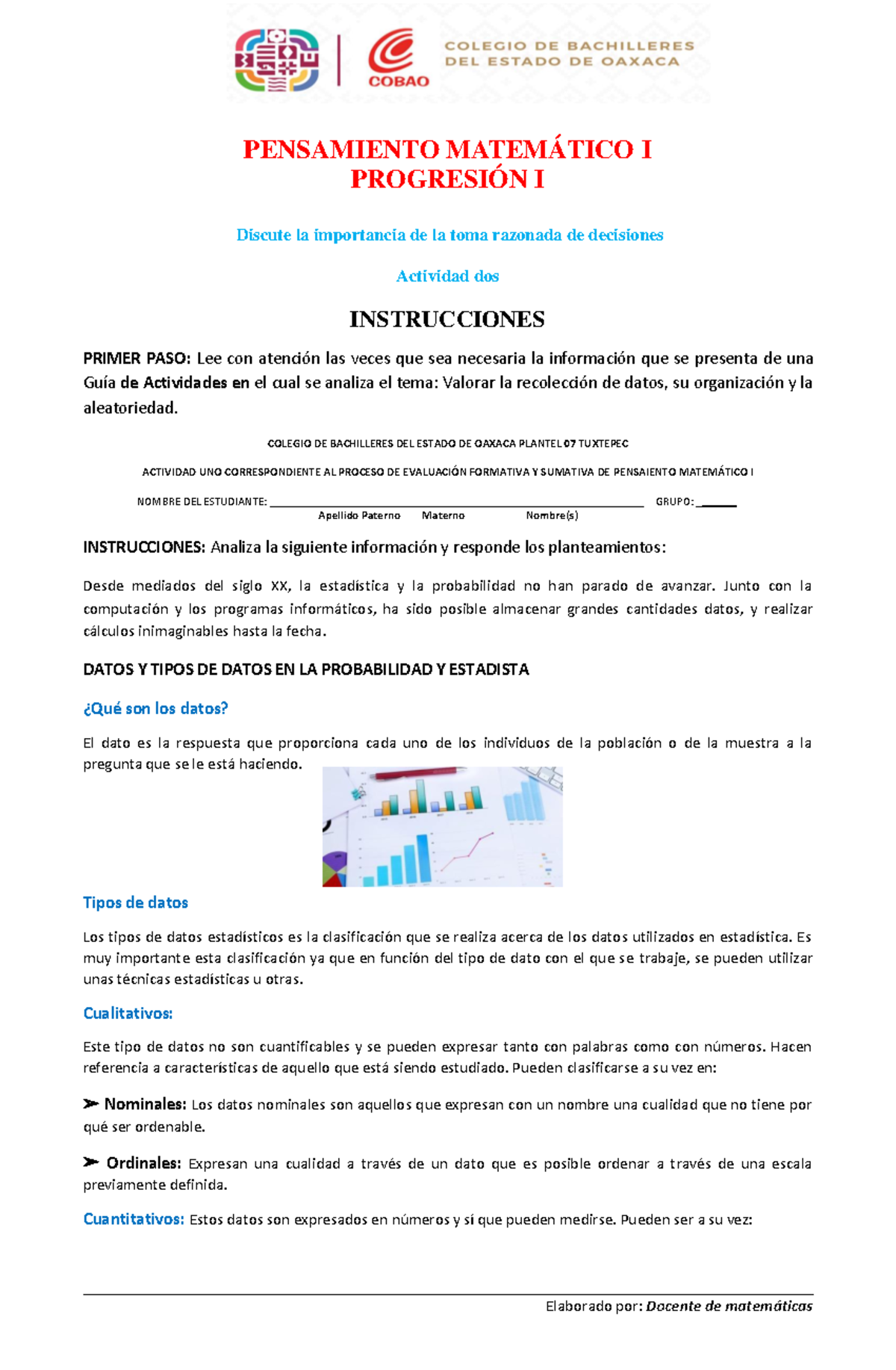 Pensamiento MAT I ACT DOS - - Studocu