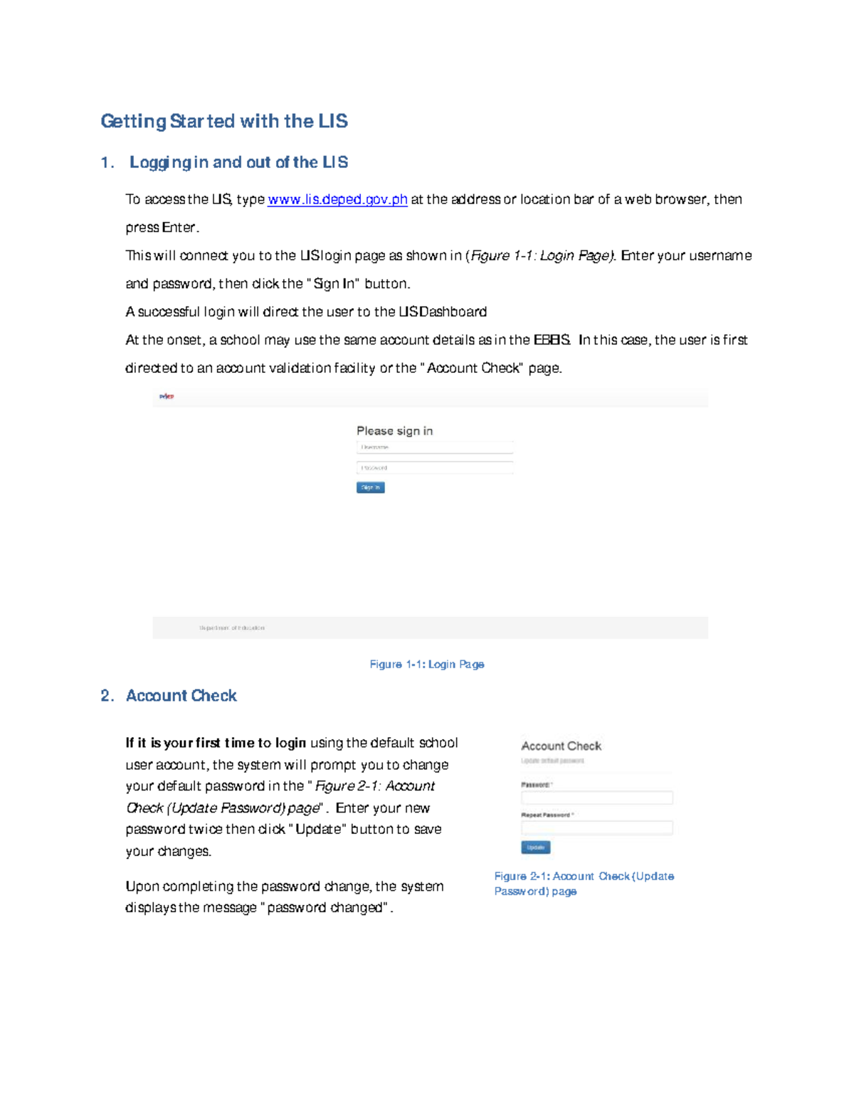 Getting-started - Thank you - Getting Star ted with the LIS 1. Logging ...