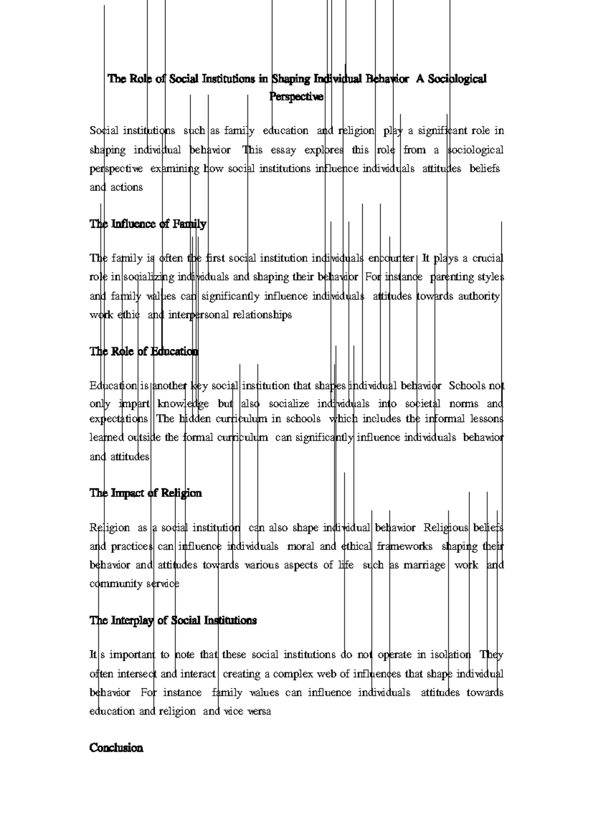 The Role of Social Institutions in Shaping Individual Behavior: A ...