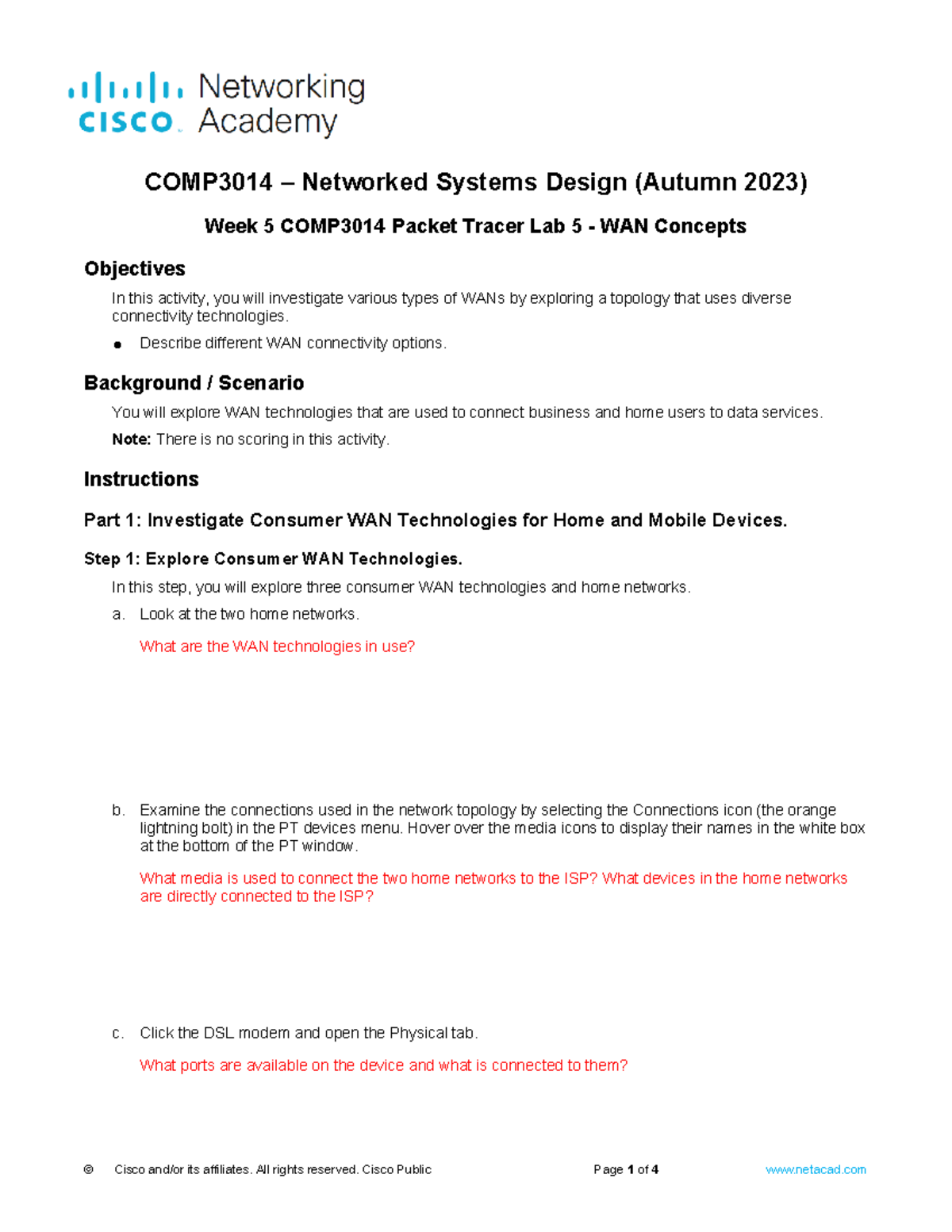 COMP3014 Lab5 2023 - CITS1402 Lab5 2023 - COMP3014 – Networked Systems Design (Autumn 2023) Week ...