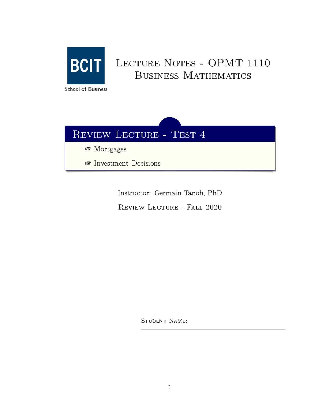 Sample/practice exam 2020, questions and answers - School of Business ...