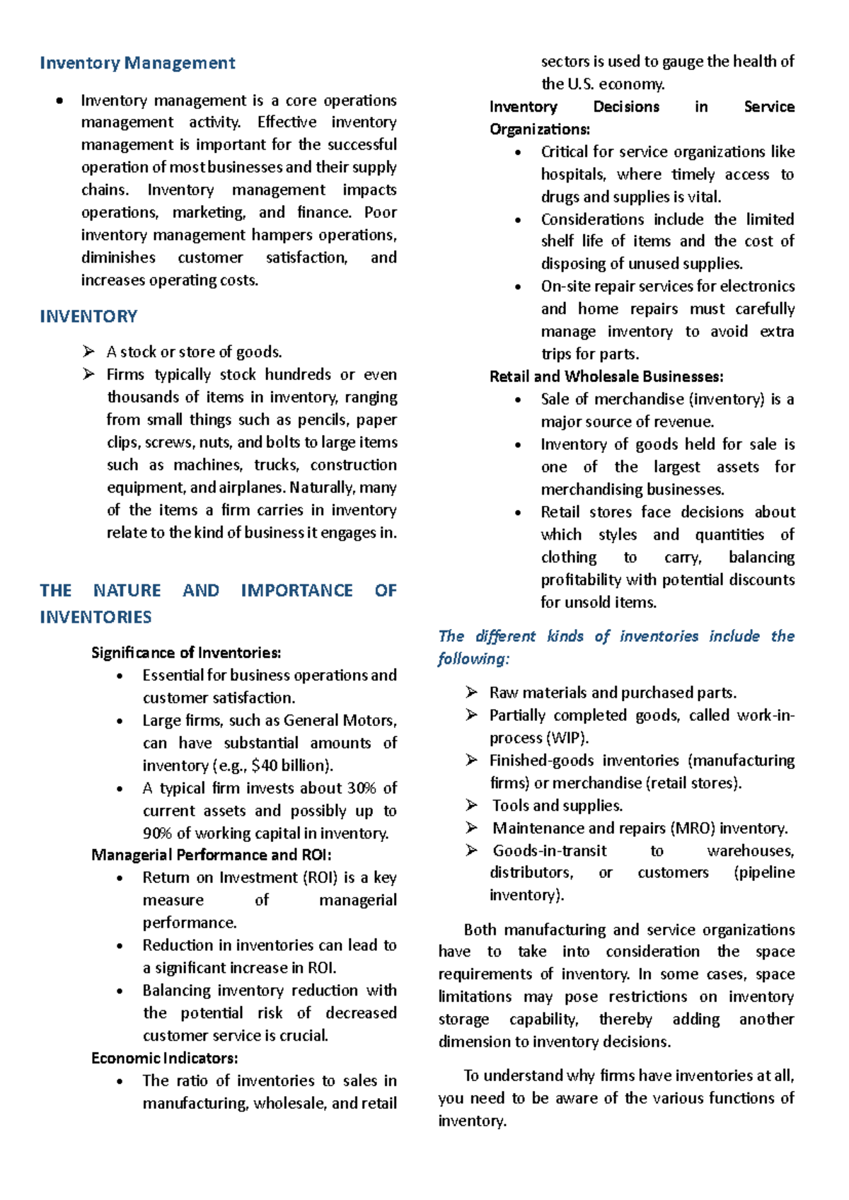 Inventory Management - lectures - Inventory Management • Inventory ...
