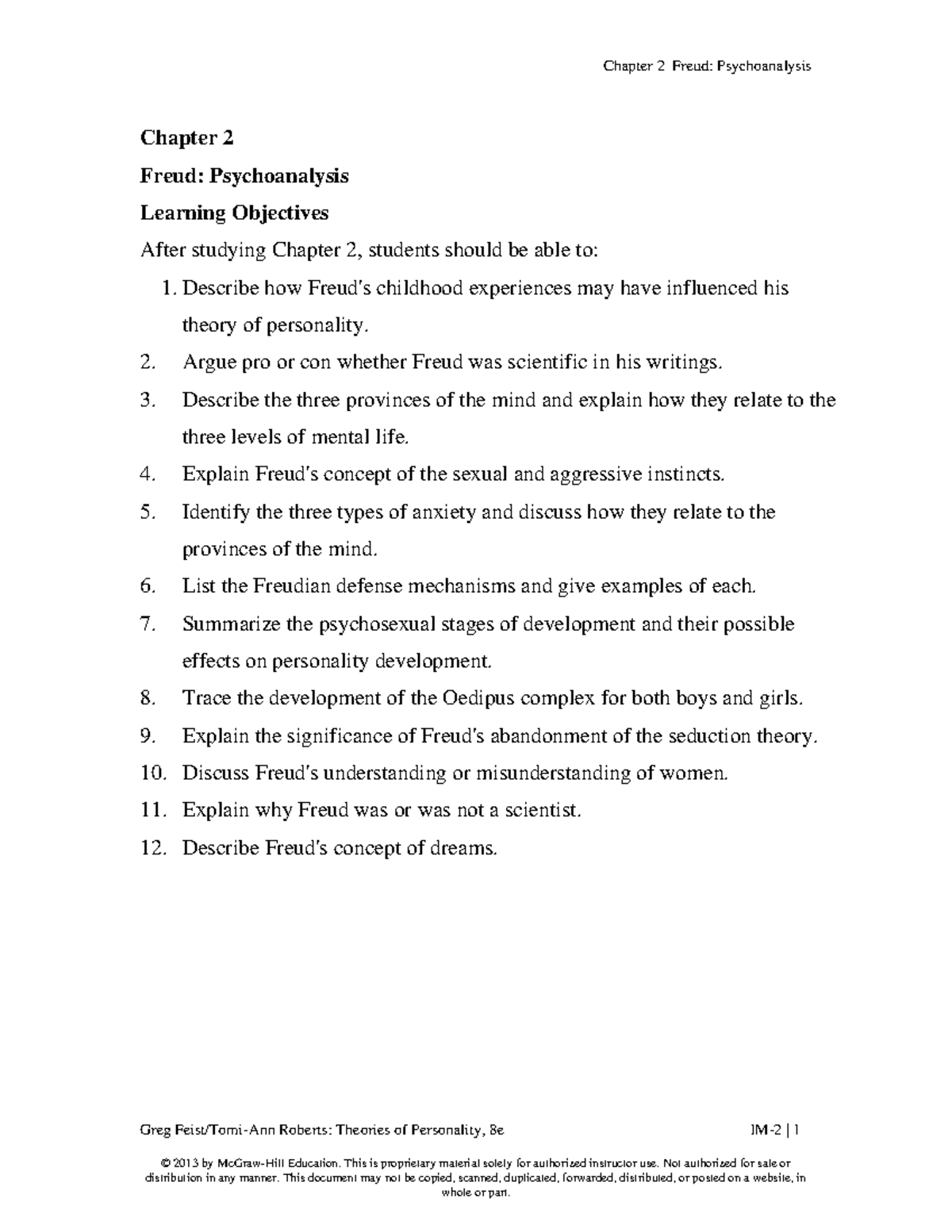 1- Freud [Psychoanalysis] - Greg Feist/Tomi-Ann Roberts: Theories of ...
