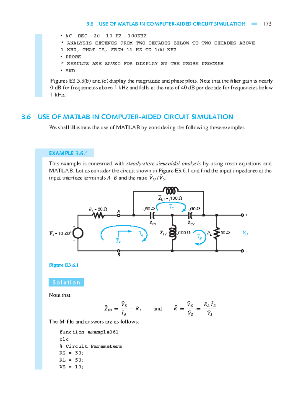 Electrical IMP Notes-18 - 3 USE OF MATLAB IN COMPUTER-AIDED CIRCUIT ...