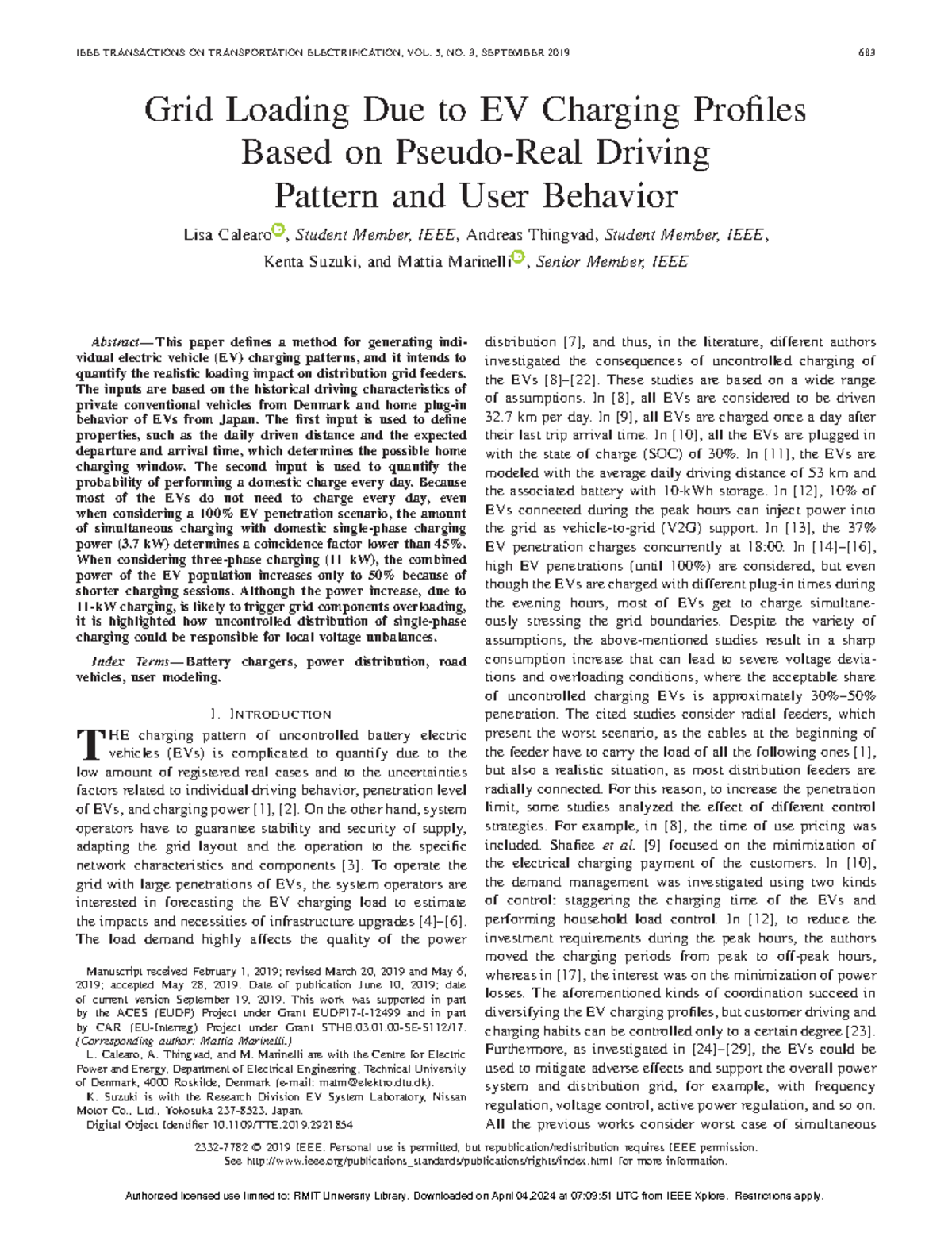 Grid Loading Due to EV Charging Profiles Based on Pseudo-Real Driving Pattern and User Behavior ...