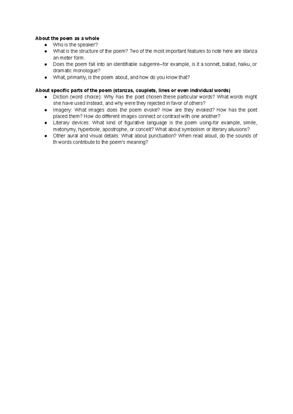 About Poem - The Example Of Poem Explication - About The Poem As A 