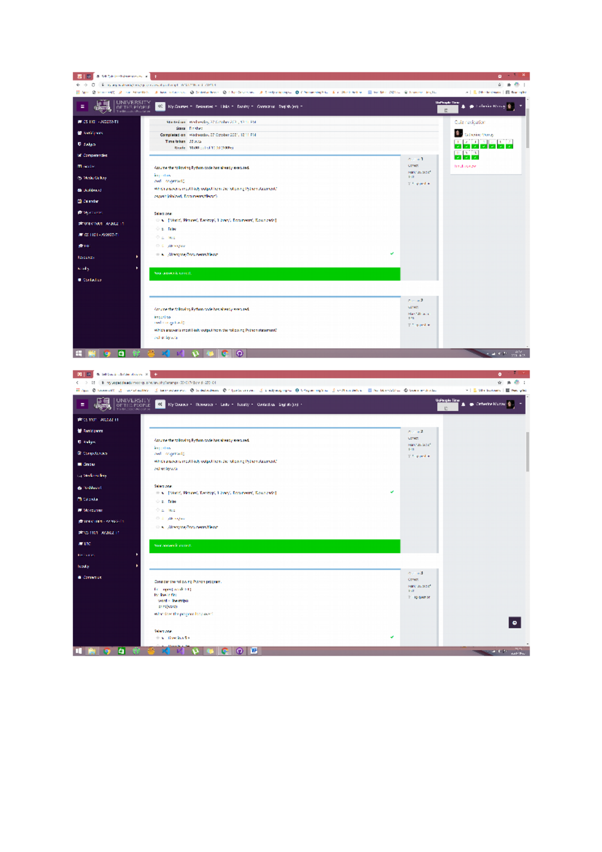 Self-Quiz Unit 8 CS1101 Screenshots - CS 1101 - Studocu