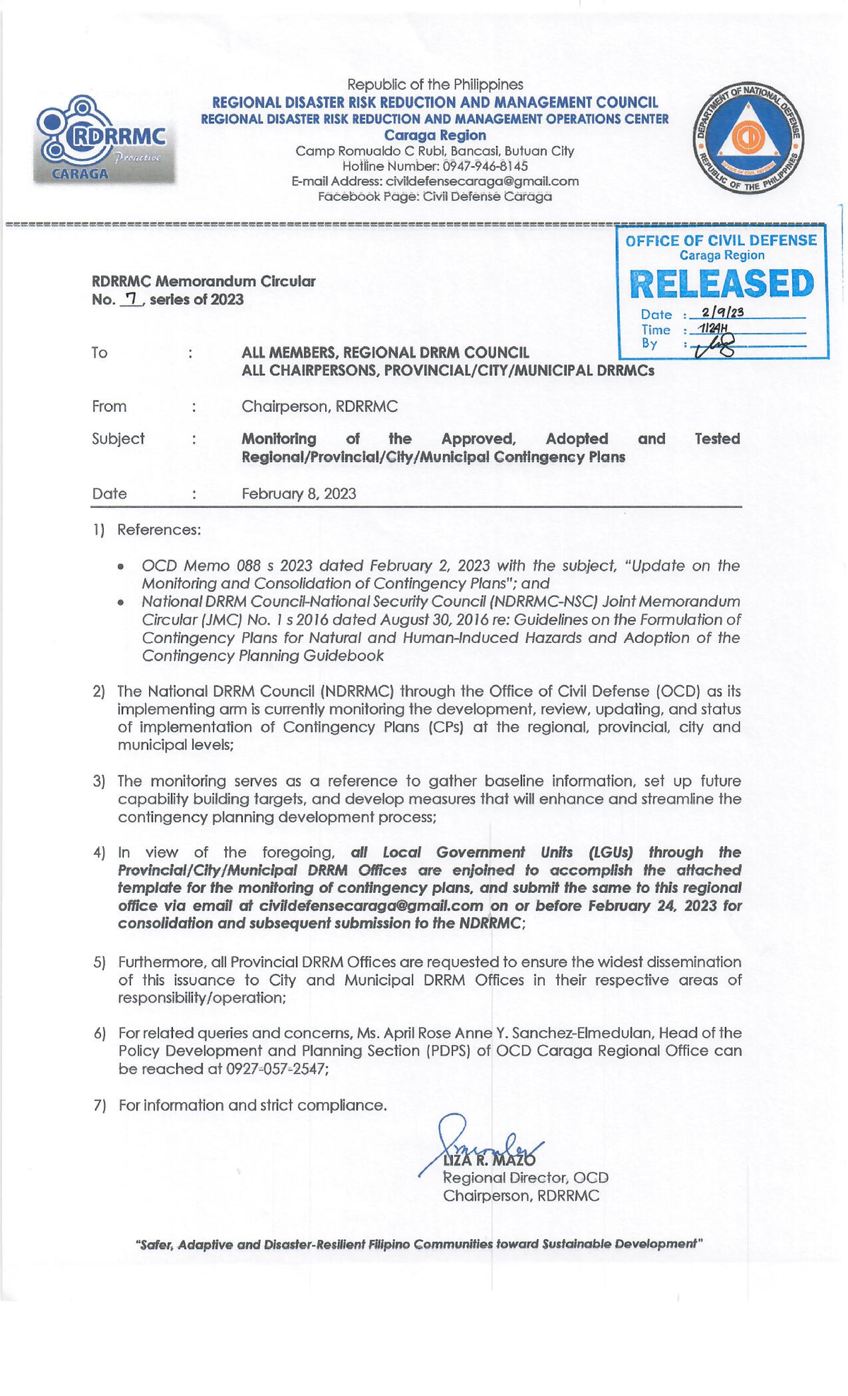 Rdrrmc-MC-No - drr related - Political Science - University of the ...