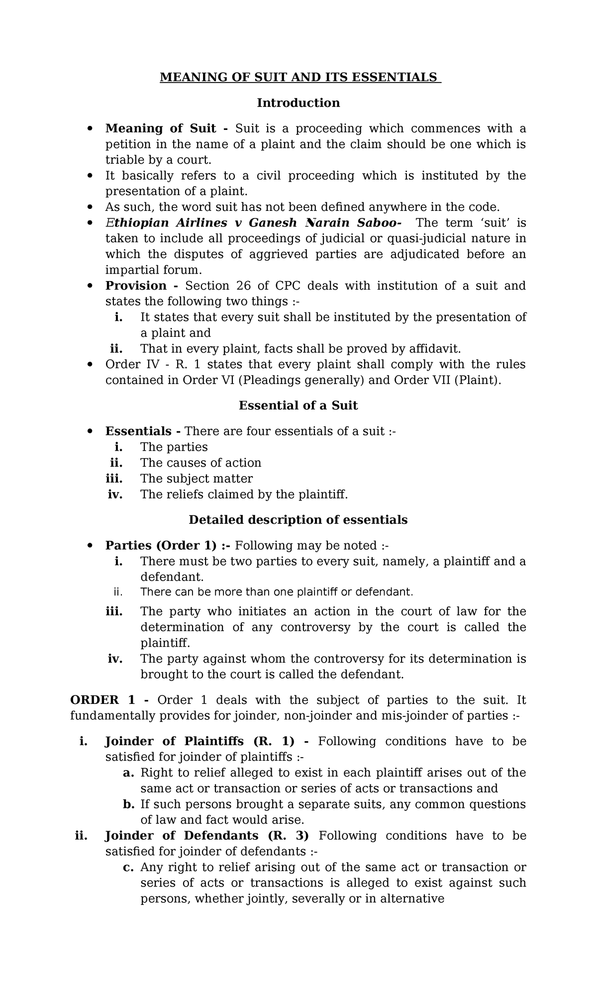 Meaning of Suit and Essentials - MEANING OF SUIT AND ITS ESSENTIALS ...