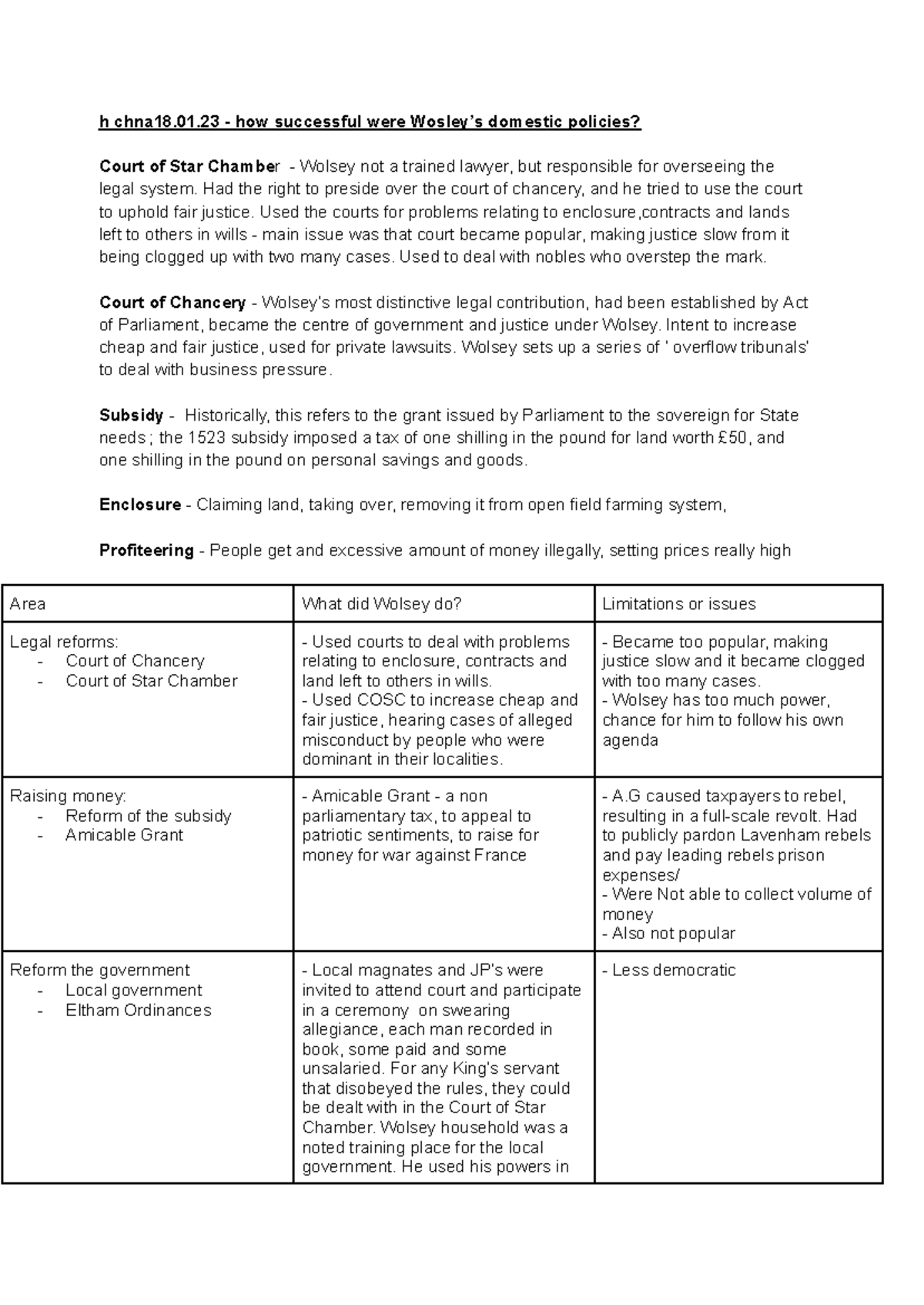 Tudor Work - h chna18.01 - how successful were Wosley’s domestic ...