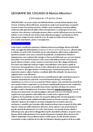Geografie del colasso - Geografie del collasso Parola chiave: COLLASSO ...