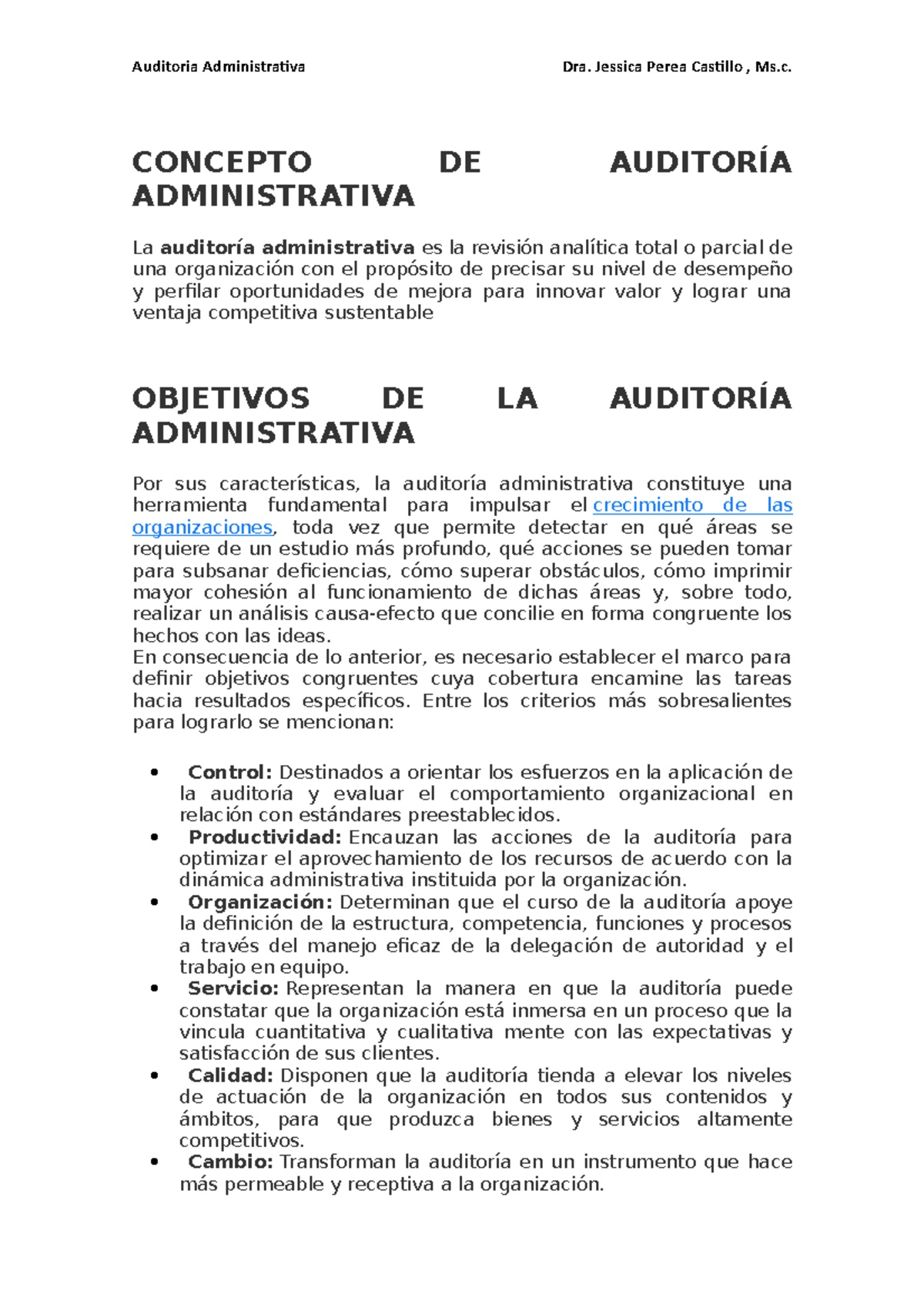 Concepto DE Auditoría Administrativa (Reparado) - CONCEPTO DE AUDITORÍA ...