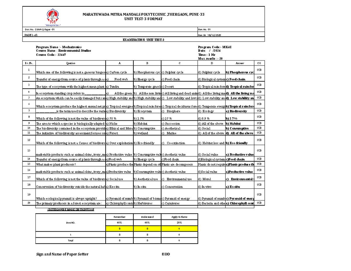 EST unit 3 Paper - Model Answer 23-24 - Program Name :- Mechatronics Program Code:- MK4I Course ...