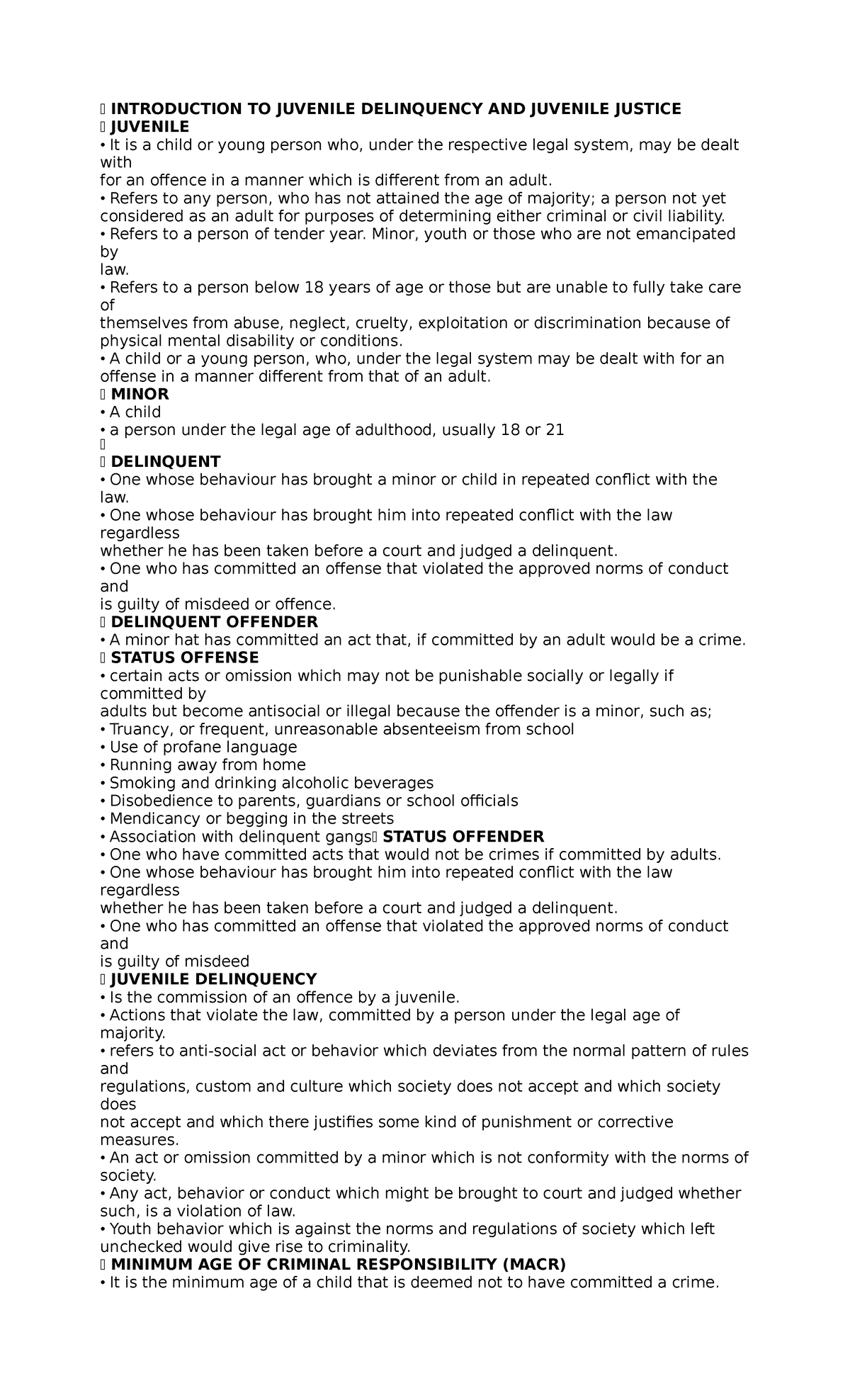 CRIM 5 - Writing Techniques - INTRODUCTION TO JUVENILE DELINQUENCY AND ...