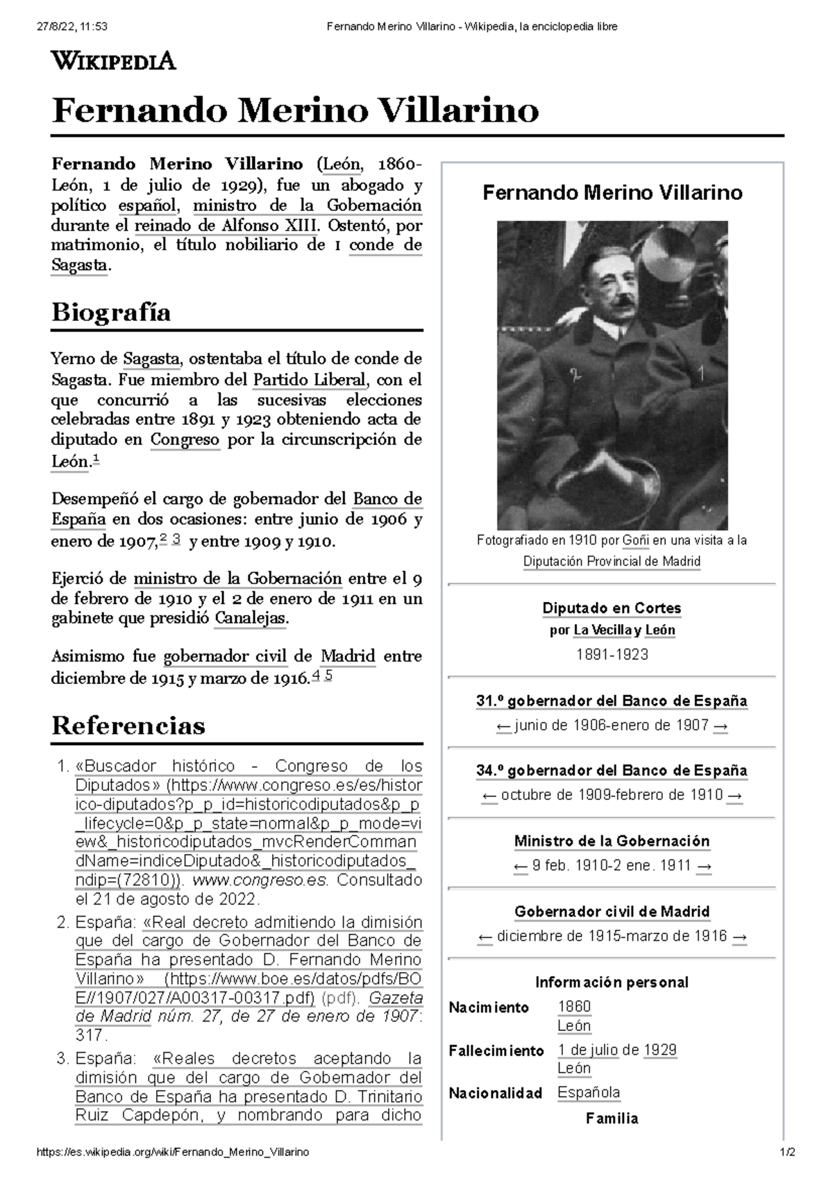 Fernando Merino Villarino - Wikipedia, la enciclopedia libre - - Studocu