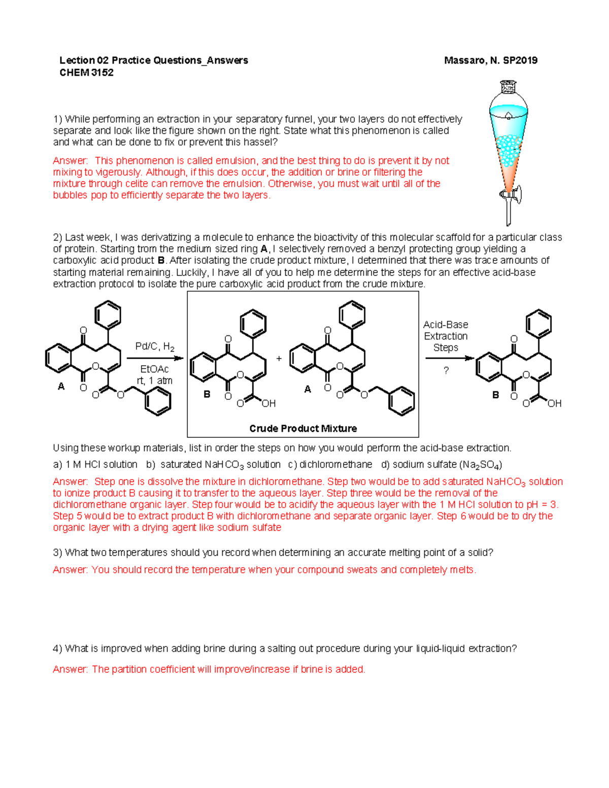 Lection 02 Practice Questions Answers - While performing an extraction ...