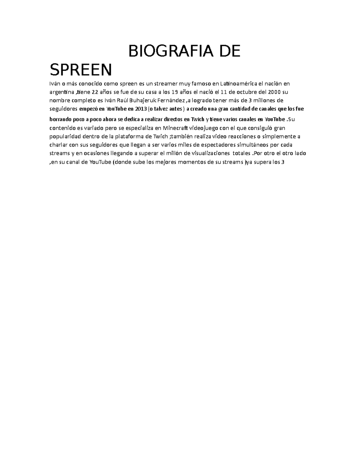 Biografia DE Spreen - Una tarea de manufactura bien hecha - BIOGRAFIA ...