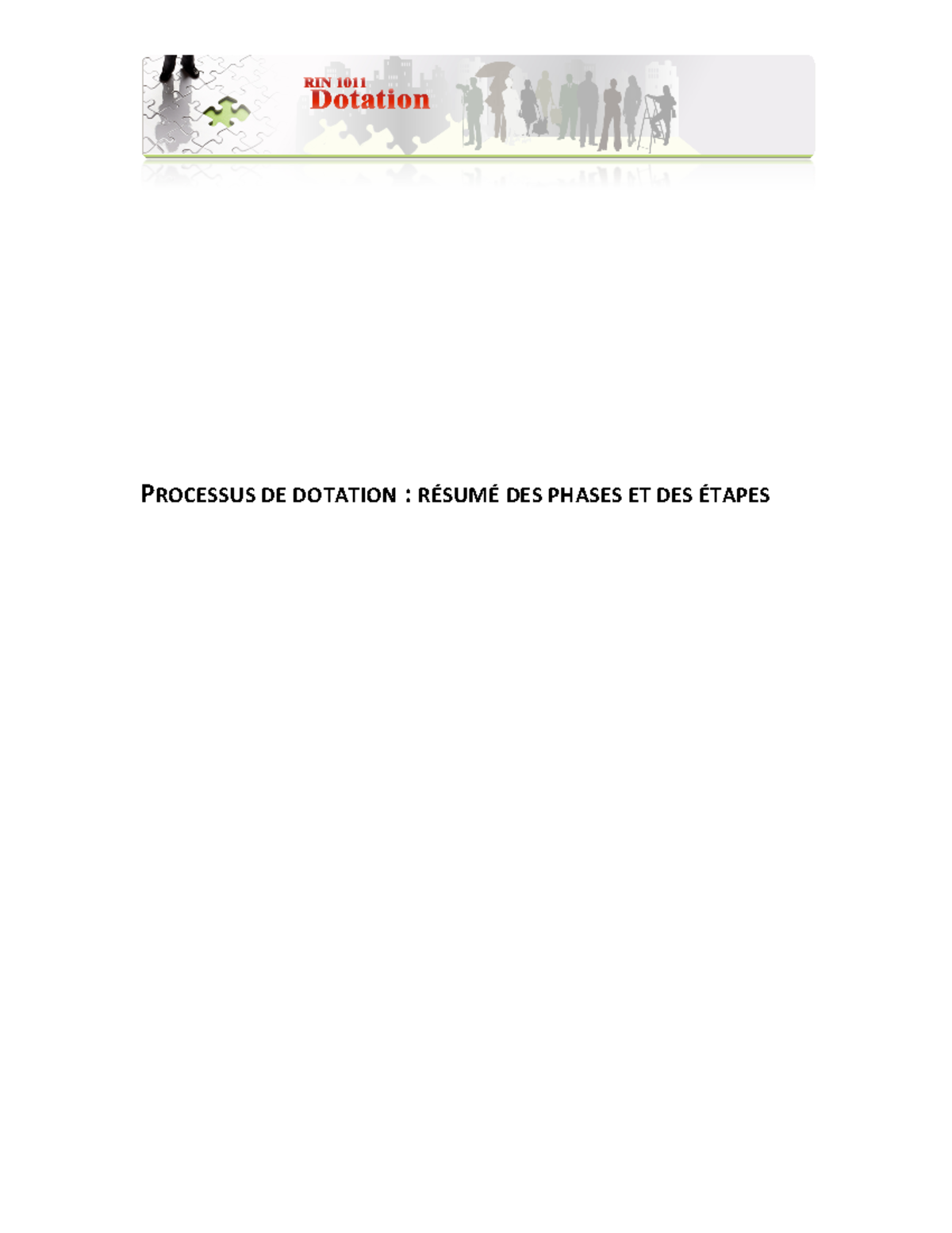 RIN1011 Processus - Warning: TT: undefined function: 32 PROCESSUS DE DOTATION : RÉSUMÉ DES ...