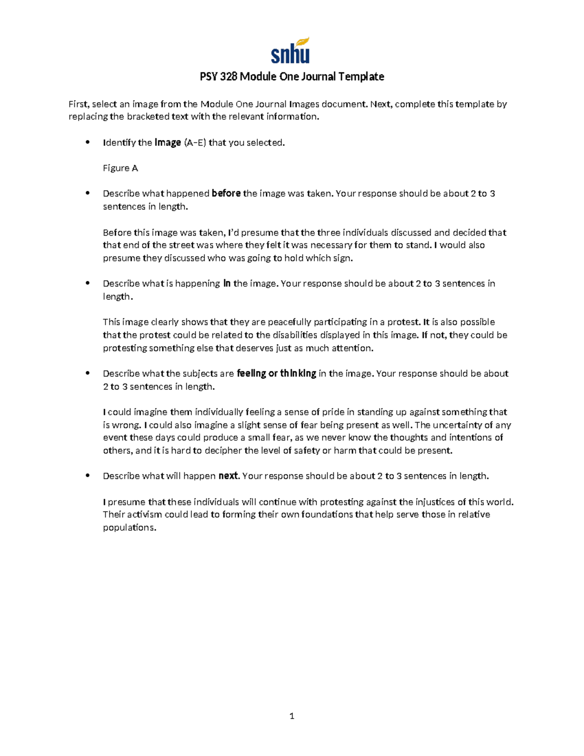 PSY 328 Module One Journal Template - PSY 328 Module One Journal ...