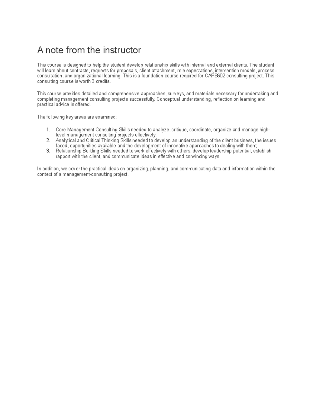 A A note from the instructor - A note from the instructor This course ...