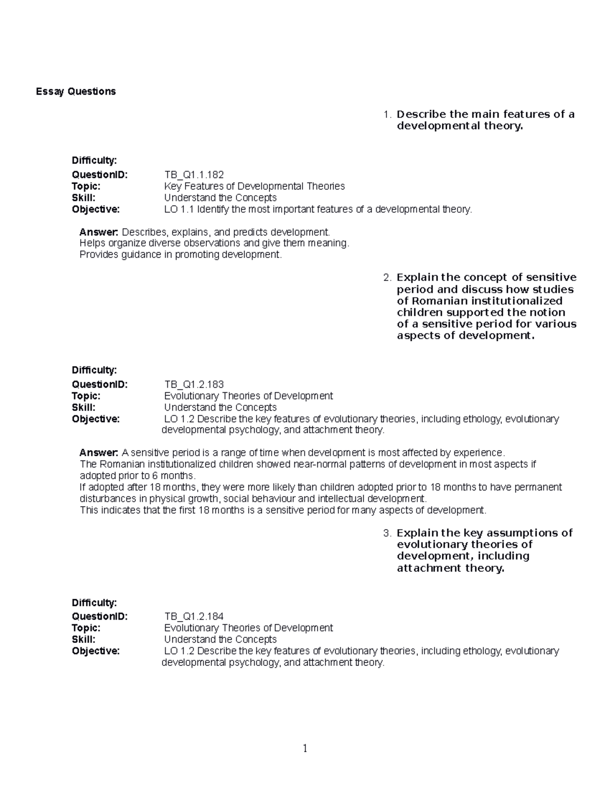 Chapter 1 Essay Questions 05032019 012413 - Essay Questions 1. Describe ...