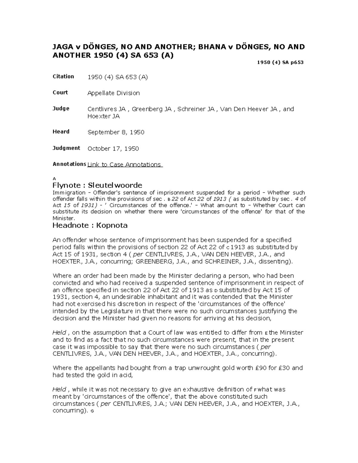 Jaga-v-dc3b6nges - jaga v donges - JAGA v DÖNGES, NO AND ANOTHER; BHANA ...