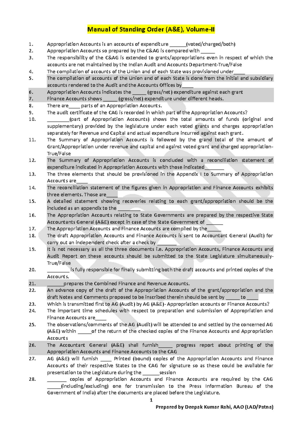 PC-08 Capsule MSO Vol II - Manual of Standing Order (A&E), Volume-II Appropriation Accounts is ...