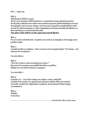 SOWK 777 Notes pt 2 - Social Work Practice - Core Principles of ...