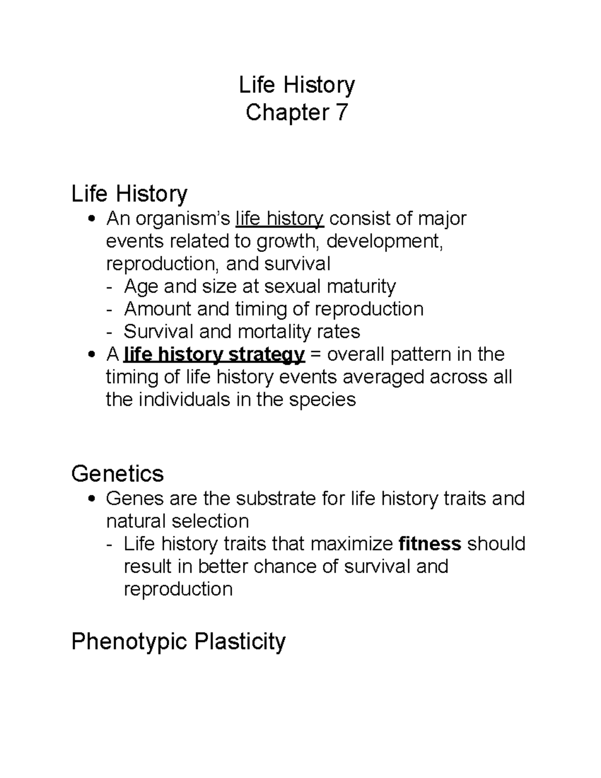 Life History Chapter 7 - #notes #ecology #chap7 - Life History Chapter ...
