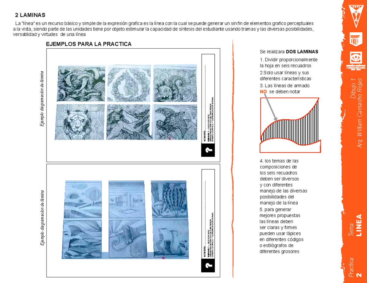 Practica 2 d1 linea tramas - 2 LAMINAS La ”línea” es un recurso básico ...