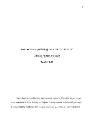 BIO 1100 UNIT 1 Transcript - * WE'RE ALL JUST THIS BIG SET OF CHEMICAL REACTIONS THAT ARE MAKING ...