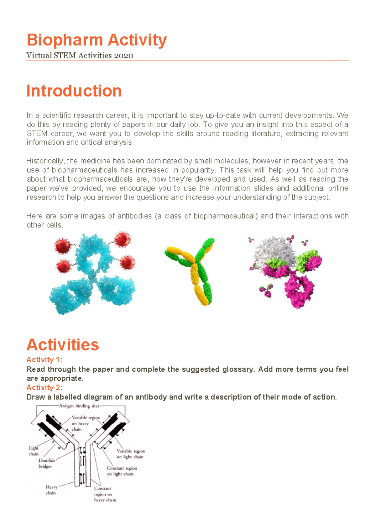 Biopharm Activity - Biopharm Activity Virtual STEM Activities 2020 ...
