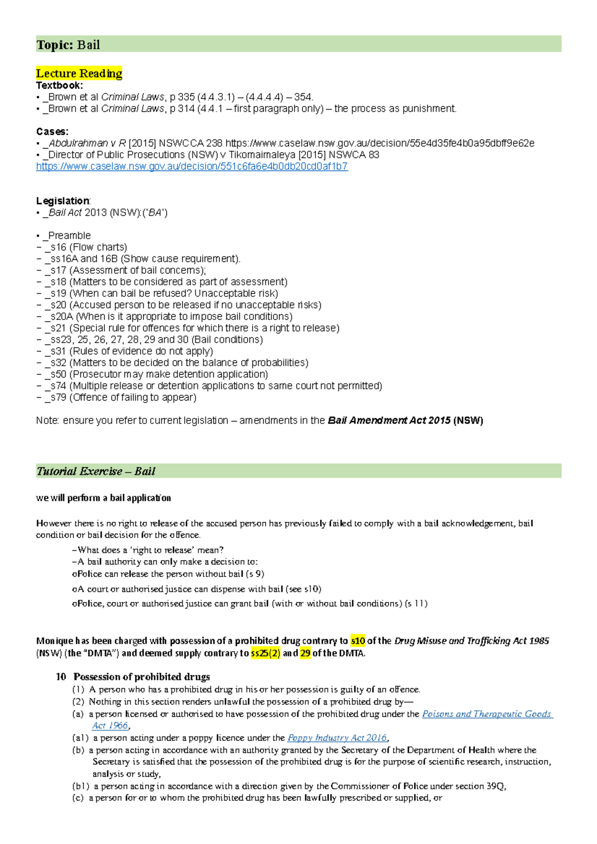 Topic 3 CCP - tutorial notes and problem questions - Topic: Bail ...
