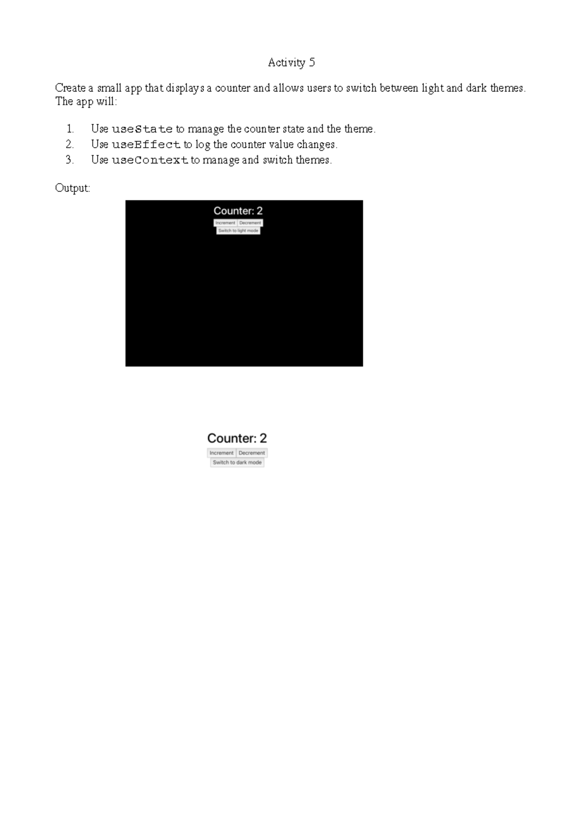 Activity 5 - good - web app development with react js - Activity 5 ...
