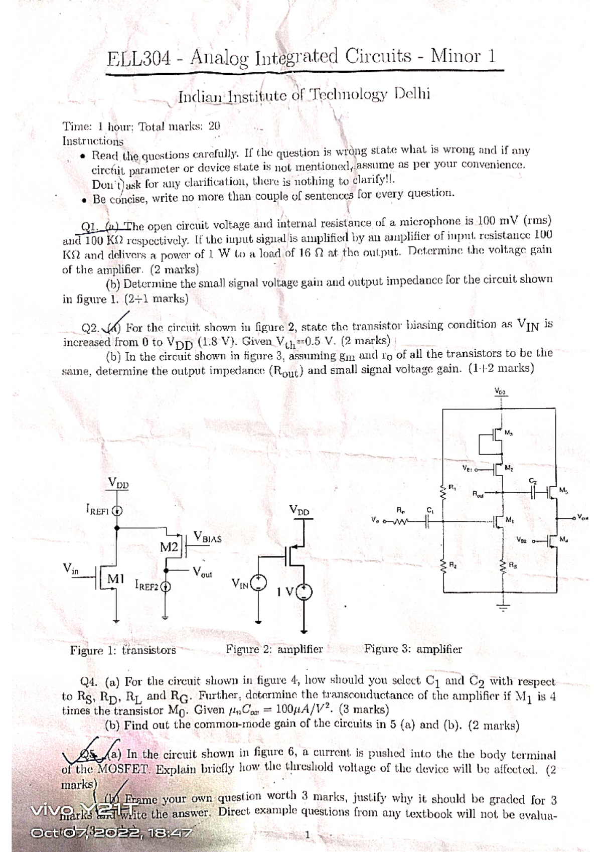 Minor ELL304 - Analog Electronics - Studocu
