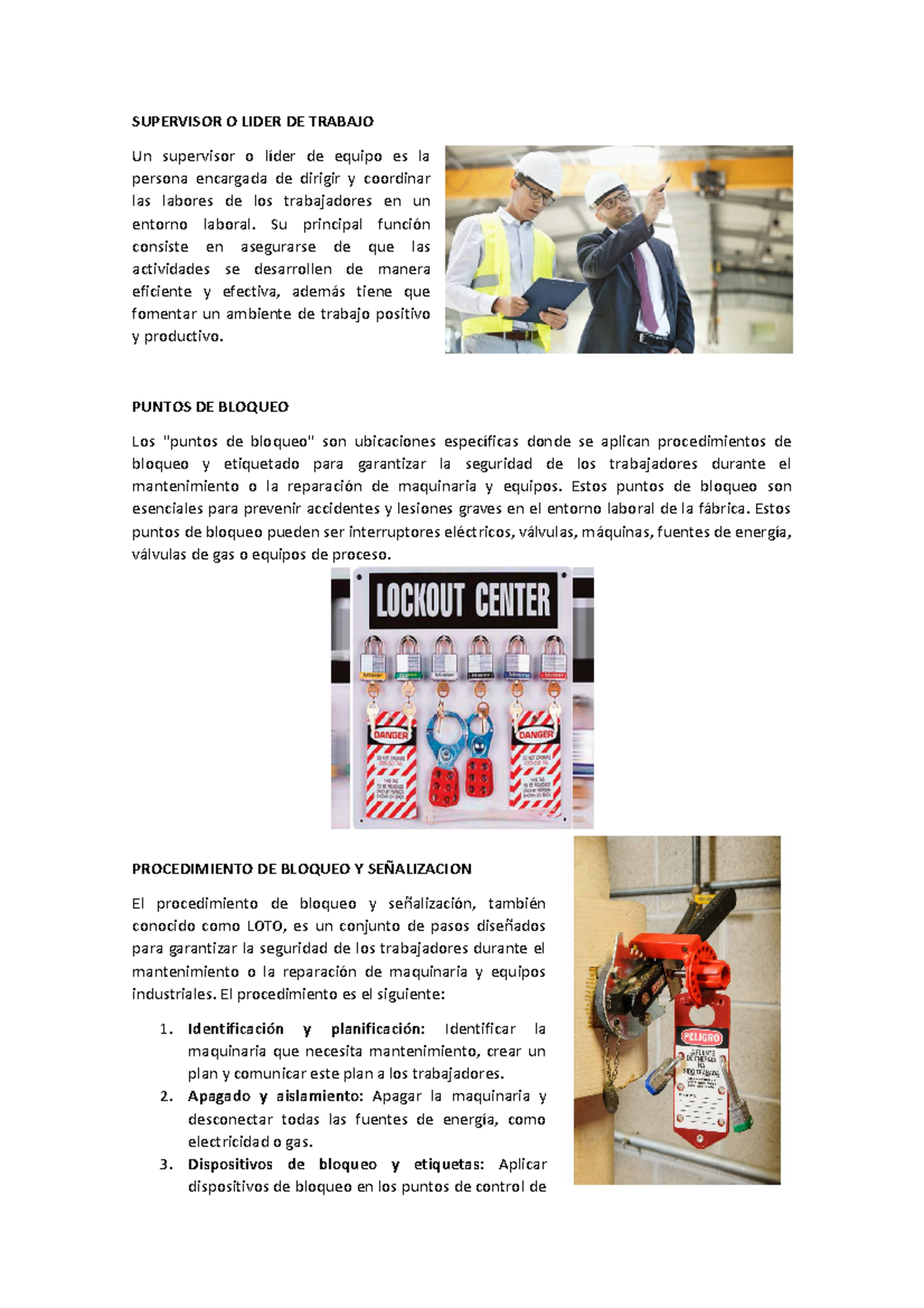 Supervisor O Lider DE Trabajo - SUPERVISOR O LIDER DE TRABAJO Un ...