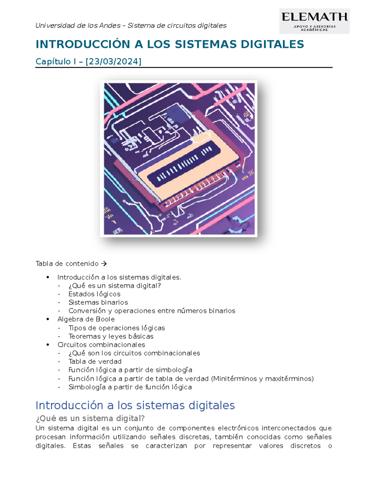 Capitulo I - Circuitos digitales - INTRODUCCIÓN A LOS SISTEMAS ...