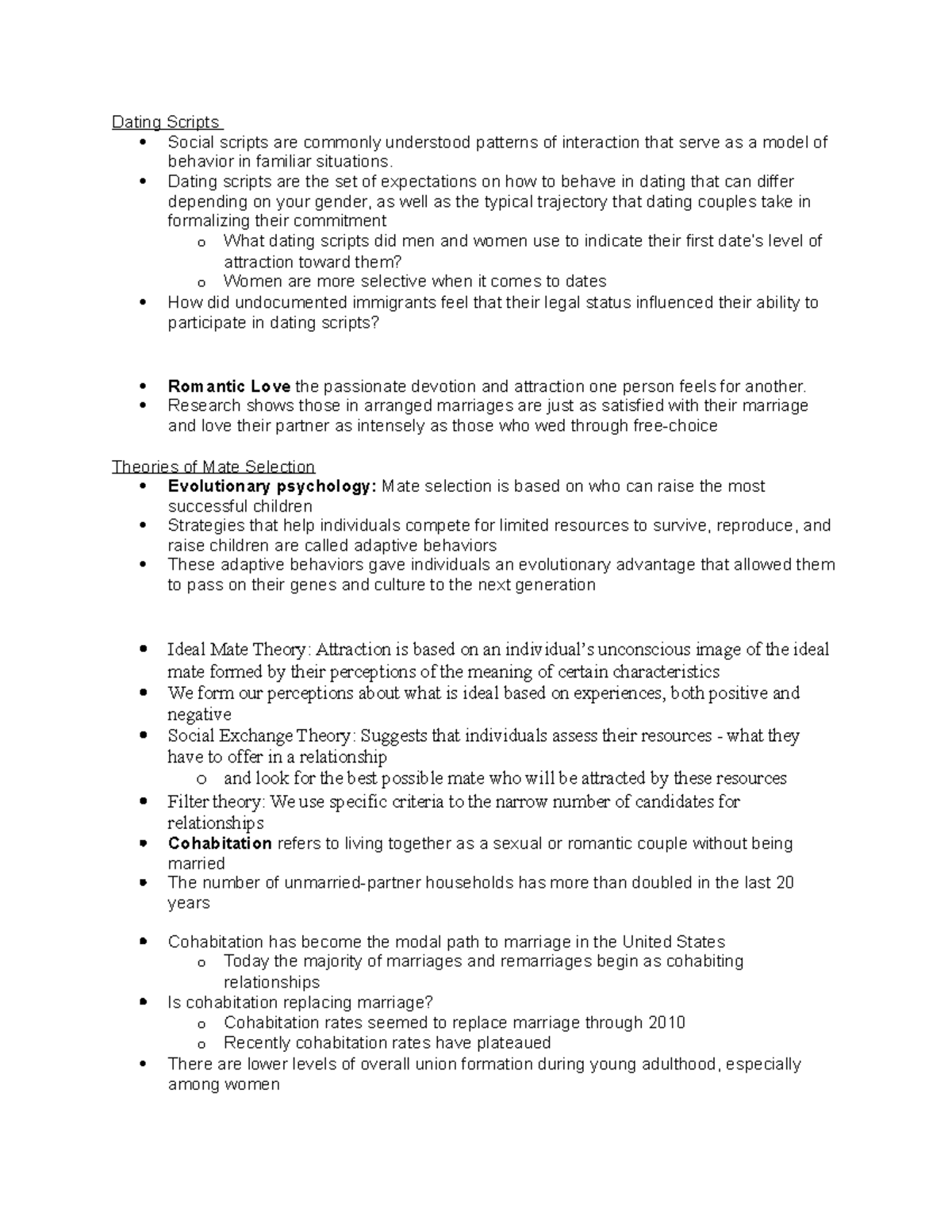 Unit 10 - Terms and Definitions - Dating Scripts Social scripts are ...