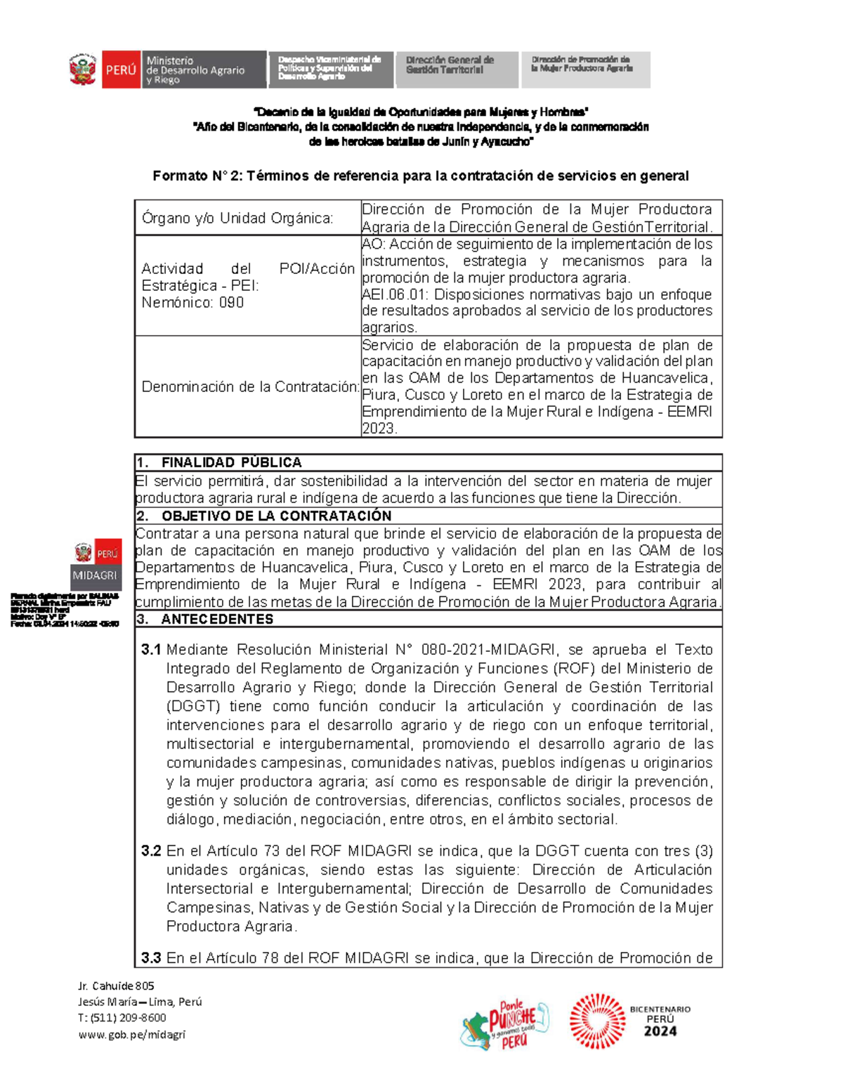 Terminos de referencia tdr - Jr. Cahuide 805 Jesús María Lima, Perú T ...