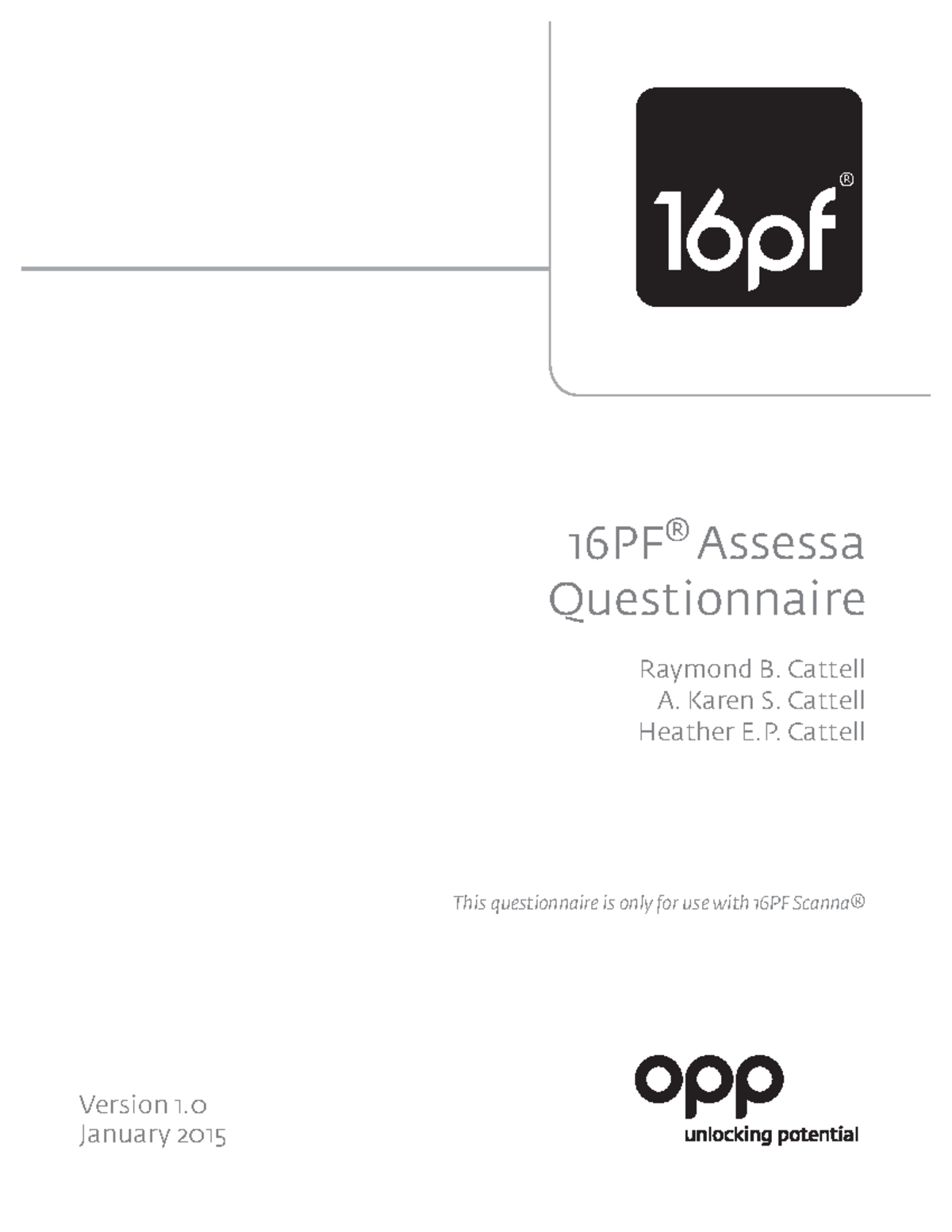 16PF Assessa Questionnaire- English - ® 16PF ® Assessa Questionnaire ...