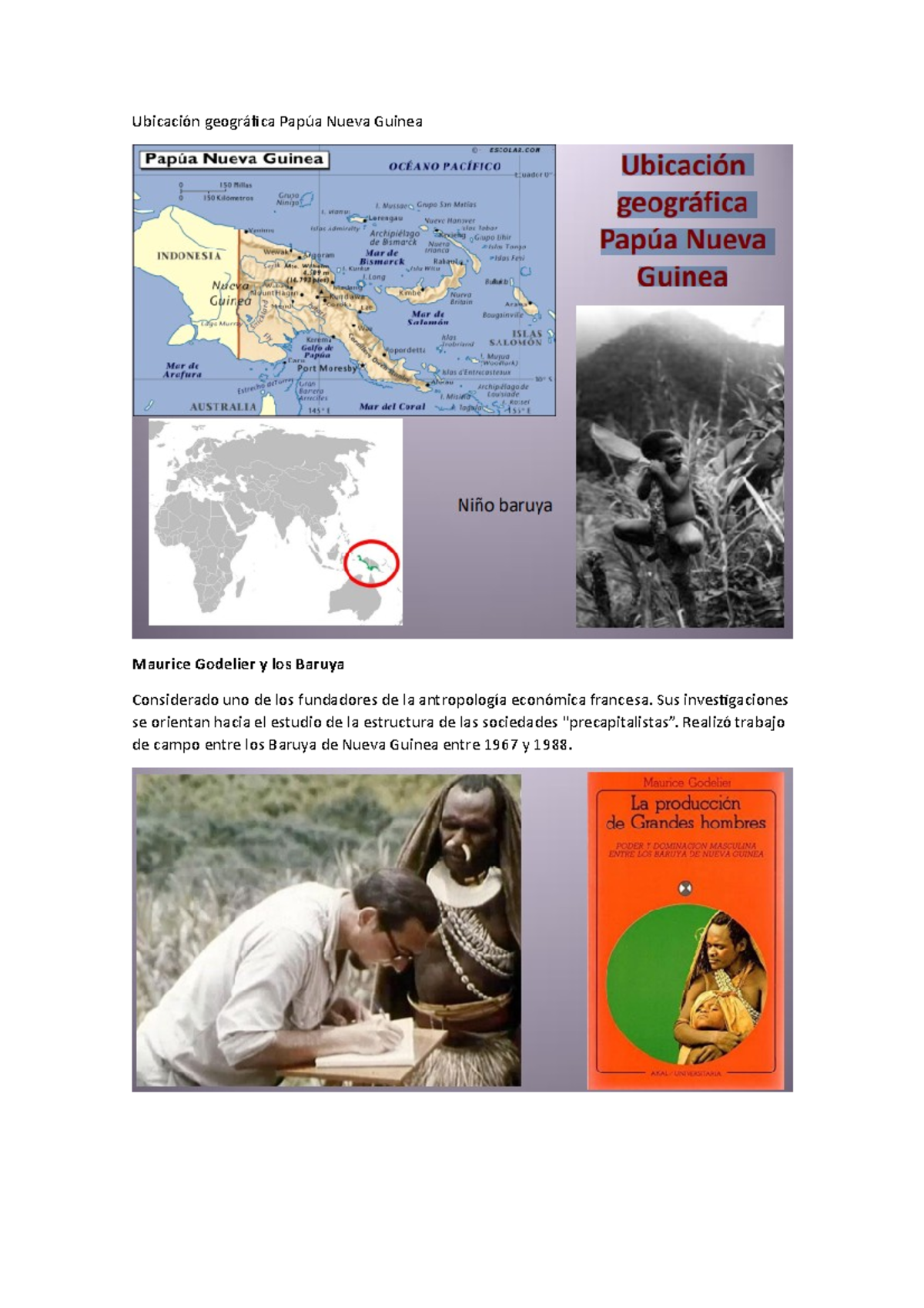 Godelier. poder y lenguaje - Ubicación geográfica Papúa Nueva Guinea ...
