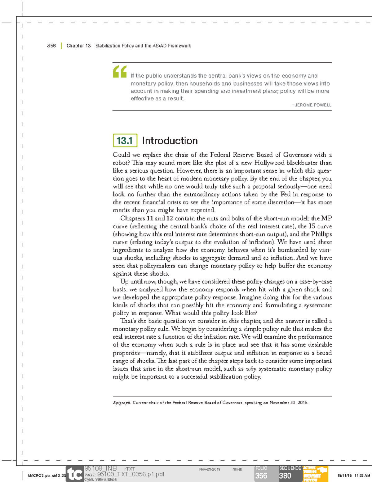 Chap 13 Textbook - 356 | Chapter 13 Stabilization Policy and the AS/AD ...