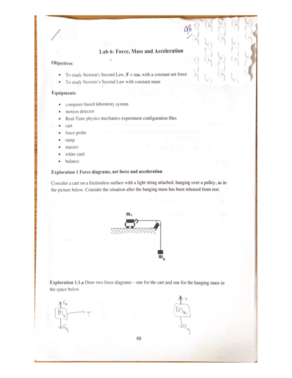 Physics Lab 6 - PHYS 1408 - TTU - Studocu