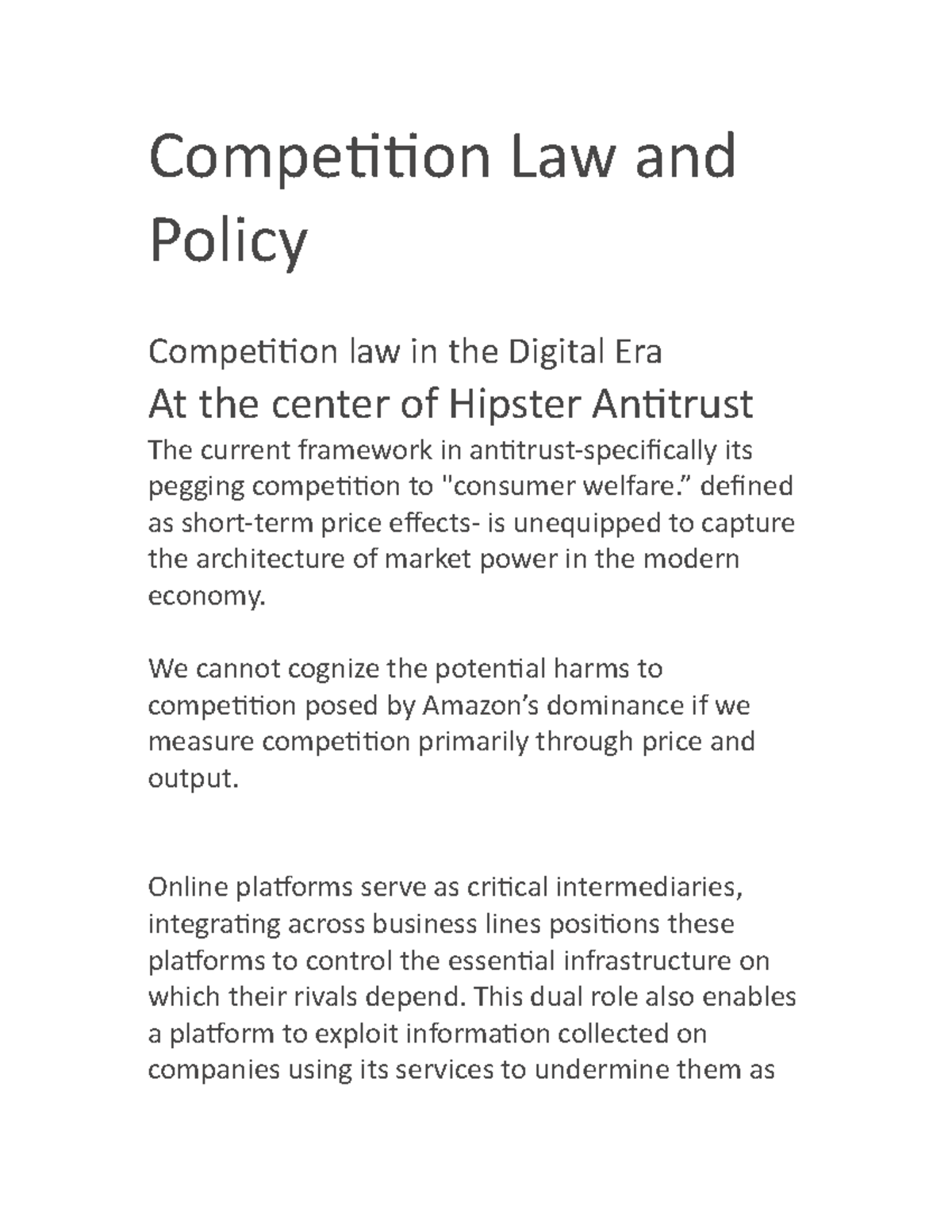 Competition Law and Policy - Week 10 - slidedeck - upload - Compe&&on ...