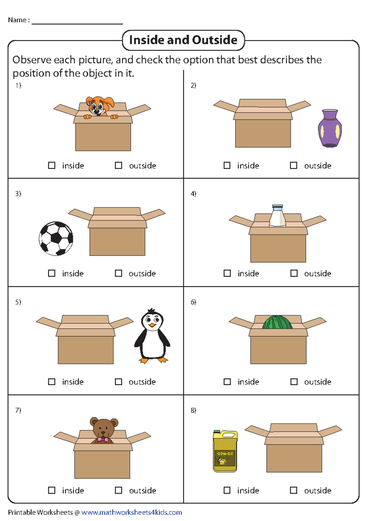 Inside-or-outside - Test material - Printable Worksheets ...